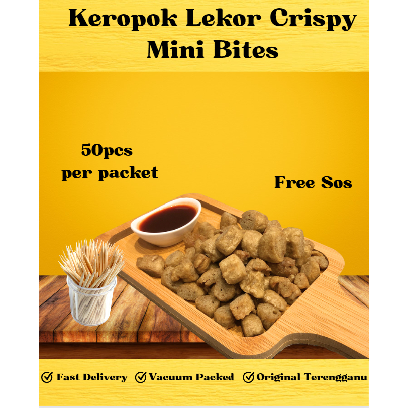 (50pcs) Keropok Lekor Crispy Mini Bites Original Terengganu [FREE SOS ...