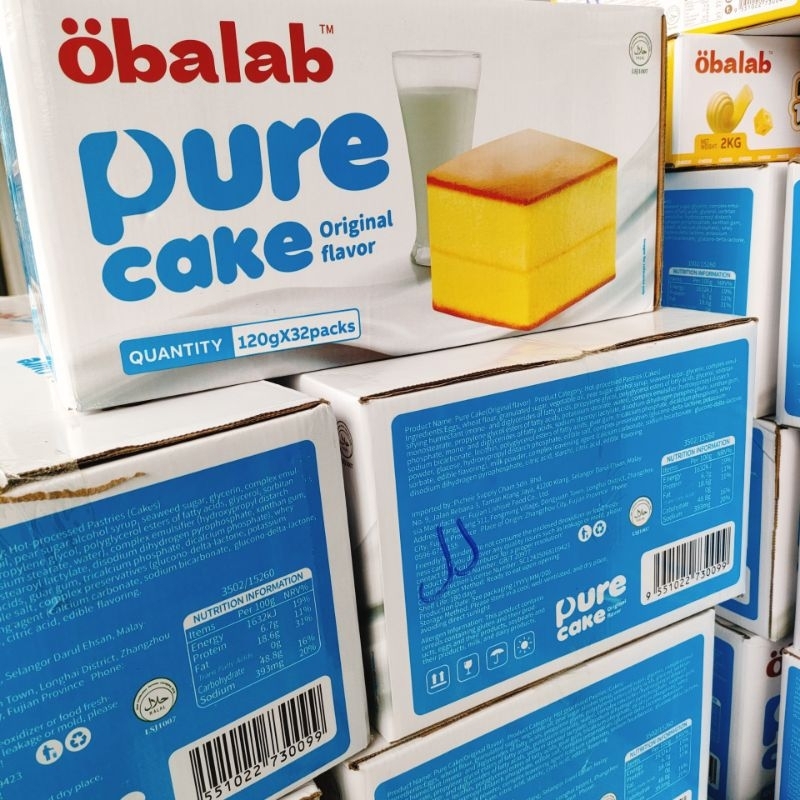 "READY STOCK"120g x 32 Obalab cake (milk)layer cake sponge cake with ...