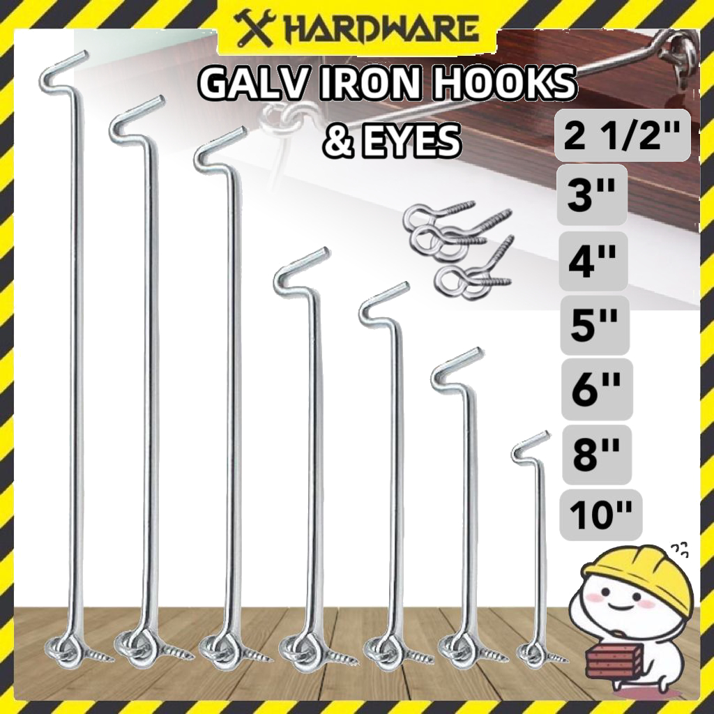GALVANIZED IRON HOOKS & EYES/DOOR LATCH STAINLESS STEEL CABIN HOOK WITH ...