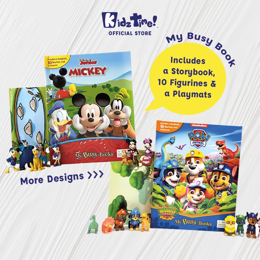 Kidztime x Children Kids My Busy Books - Storybook With Toys Figurines With Playmat Set ELM ...