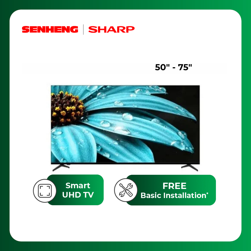 Sharp 4K UHD TV 4TCFJ1X (50" / 55" / 65" / 75") Televisyen | Shopee ...