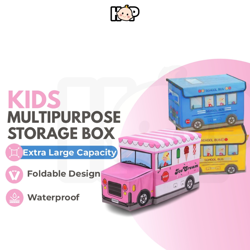 Vehicle Shaped Kids Multipurpose Storage Box (S-L Size) Baby Storage ...