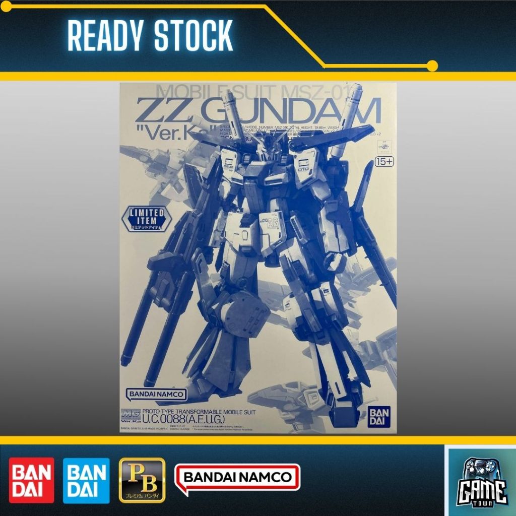 Premium Bandai MG 1/100 MSZ-010 ZZ Gundam Ver. Ka (Clear Color) [Limited Item] | Shopee Malaysia