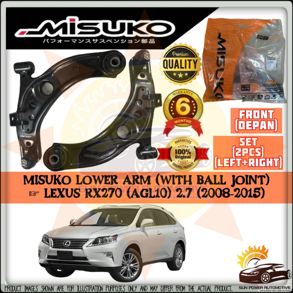 Lexus RX270 AGL10 2.7 RX350 (2008-2015) MISUKO LOWER ARM SET ( FRONT ...
