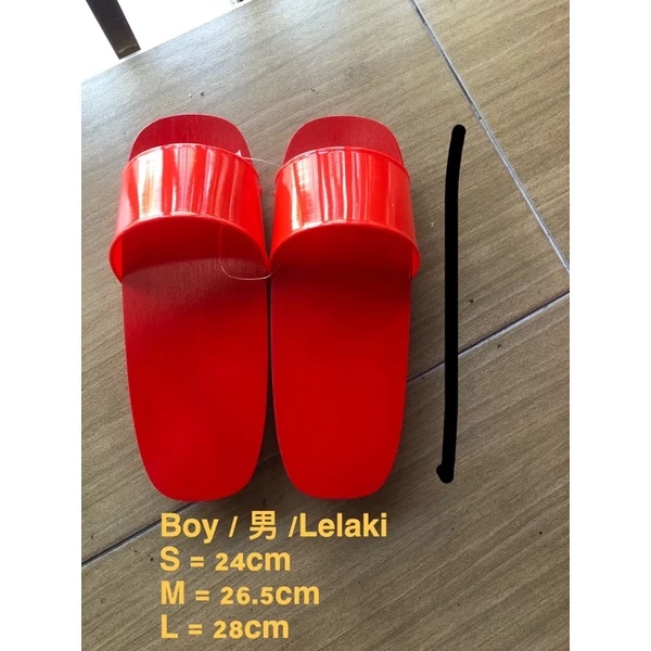 [ Clearance Promotion ] Size M Traditional Chinese Wooden Red Clogs ...