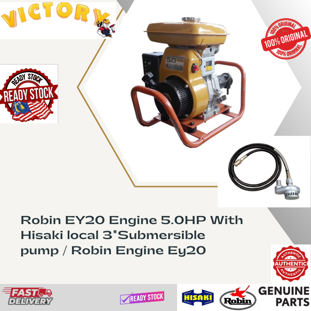 Robin EY20 Engine 5.0HP With Hisaki local 3"Submersible pump / Robin ...