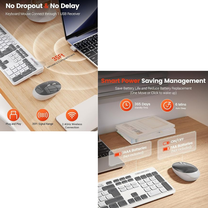 AULA AC308 Wireless Keyboard Mouse Set / AULA AC208 3 in 1 Keyboard and ...