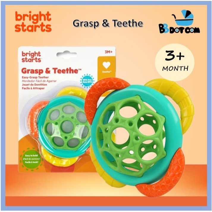 Bright Starts Oball Grasp & Teethe Easy Grasp BPA-Free Teether Toy ( 3 ...