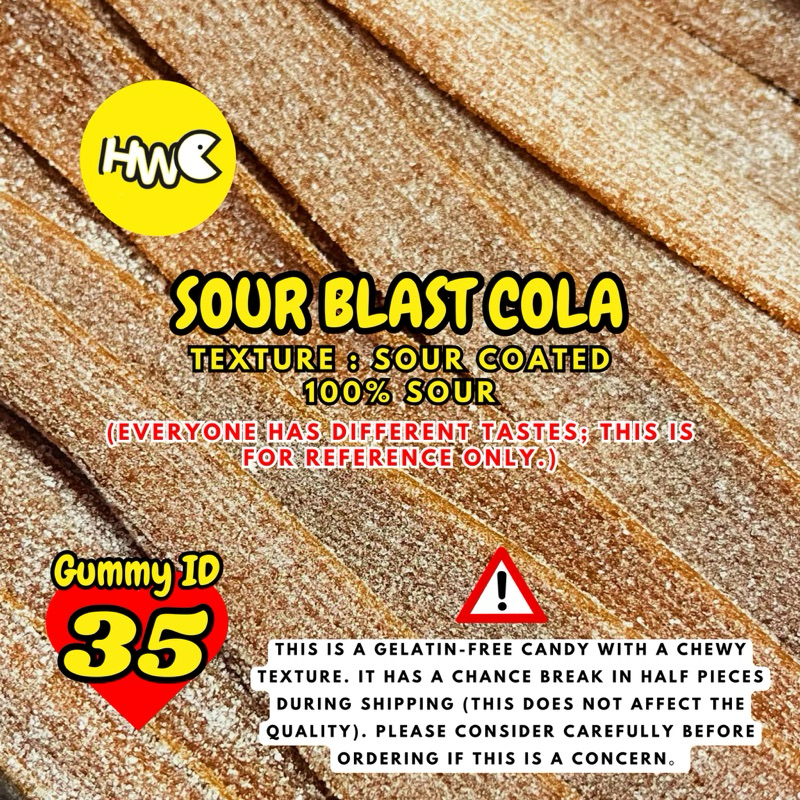 🥤 Supa Sour Cola Strips Blast Candy Gummy Halal Viral Gula Gula Manis ...