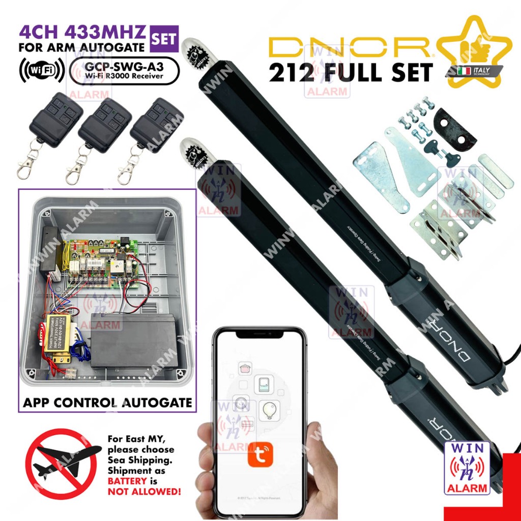 WIFI DNOR 212 ( 4CH 433MHZ ) ( FULL SET ) Swing folding arm autogate ...