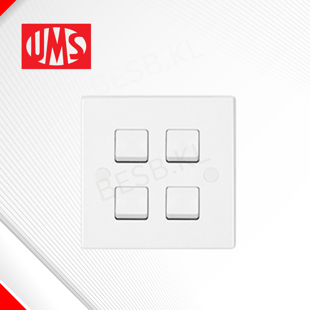 UMS Switches 10AX 4 Gang 1 Way 240/250V MODULAR TYPE 241-1W 241-2W ...