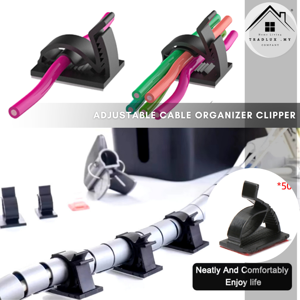 Self-Adhesive USB Cable Organizer Clips Management Wire Holder USB ...