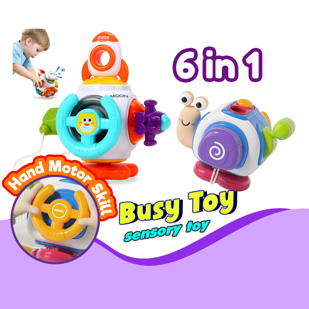 Realeos Baby Kids Montessori Busy Cube Ball Early Learning Unlock Toy ...