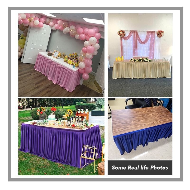 Pleated Table Skirting Meja Hotel Pleat Wedding Deco Banquet Skirt ...