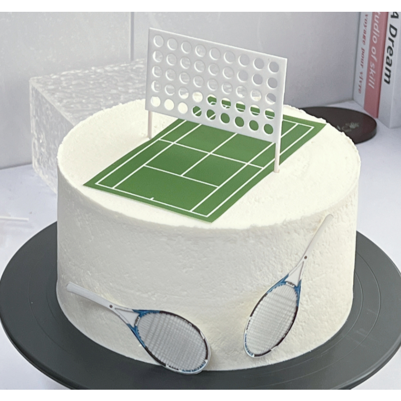 Badminton net birthday theme cake decoration topper羽毛球网片主题生日蛋糕装饰摆件 ...