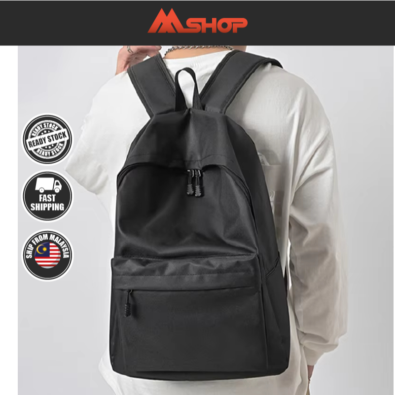 M^Shop Black Backpack Water Resistant Lightweight Laptop College Bag ...
