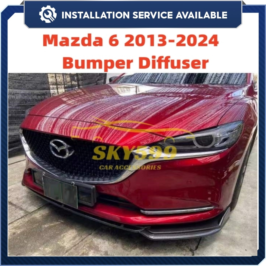 Mazda 6 2013-2025 Front Bumper Diffuser Lip Wrap Angle Splitters Black ...