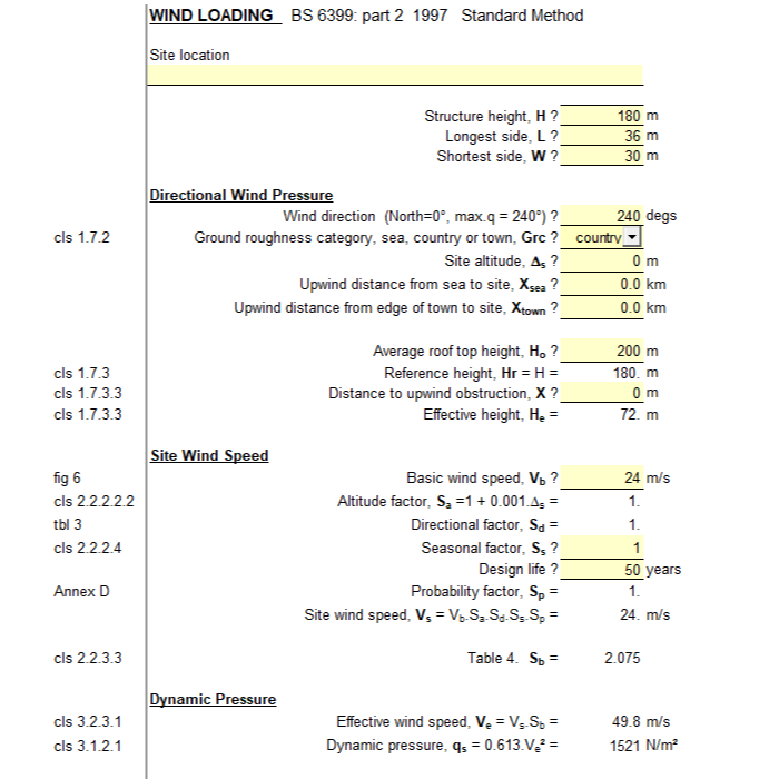 British Standard Wind Load Design Analysis Excel Spreadsheet | Shopee Malaysia