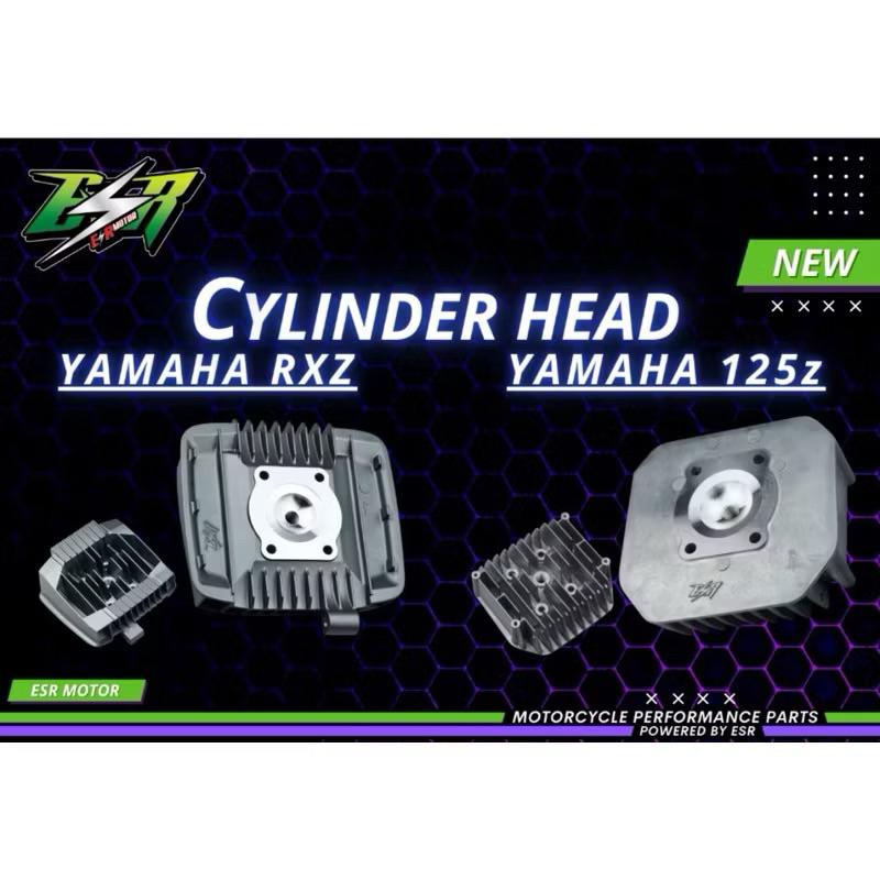 ESR MOTOR RACING HEAD CNC FOR YAMAHA RXZ & YAMAHA Y125z 125Z | Shopee ...