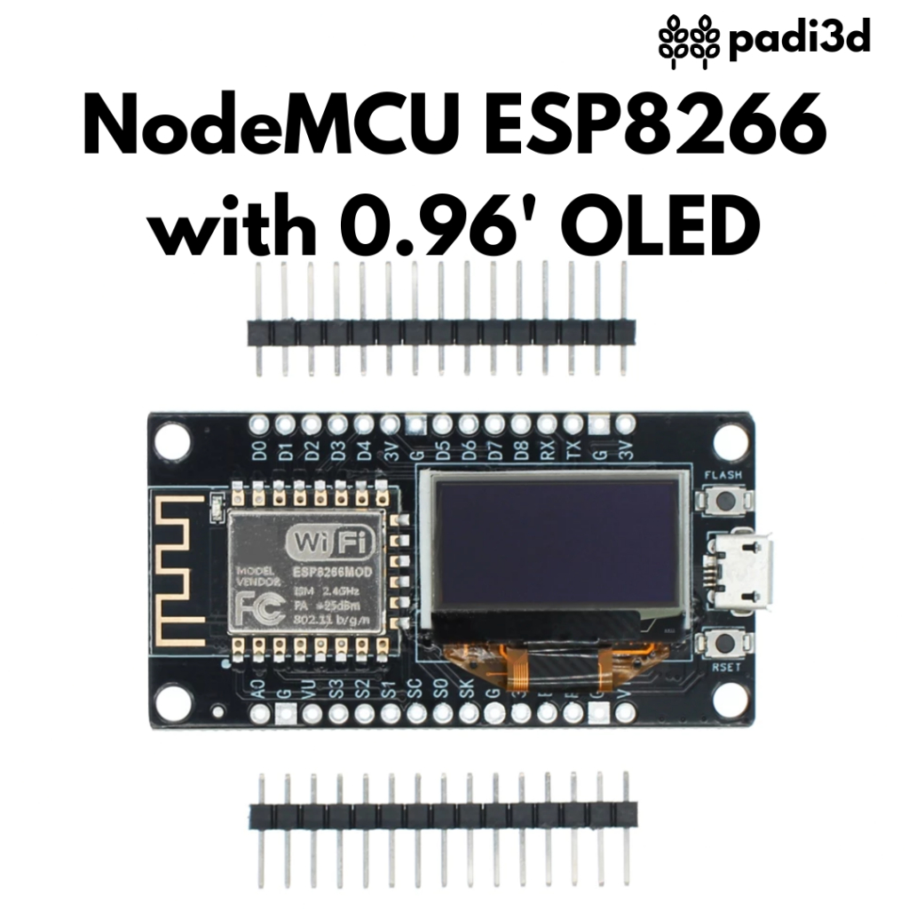 NodeMCU ESP8266 Development Board With 0.96 Inch OLED Display CH340G ESP-12F IoT WiFi Module ...