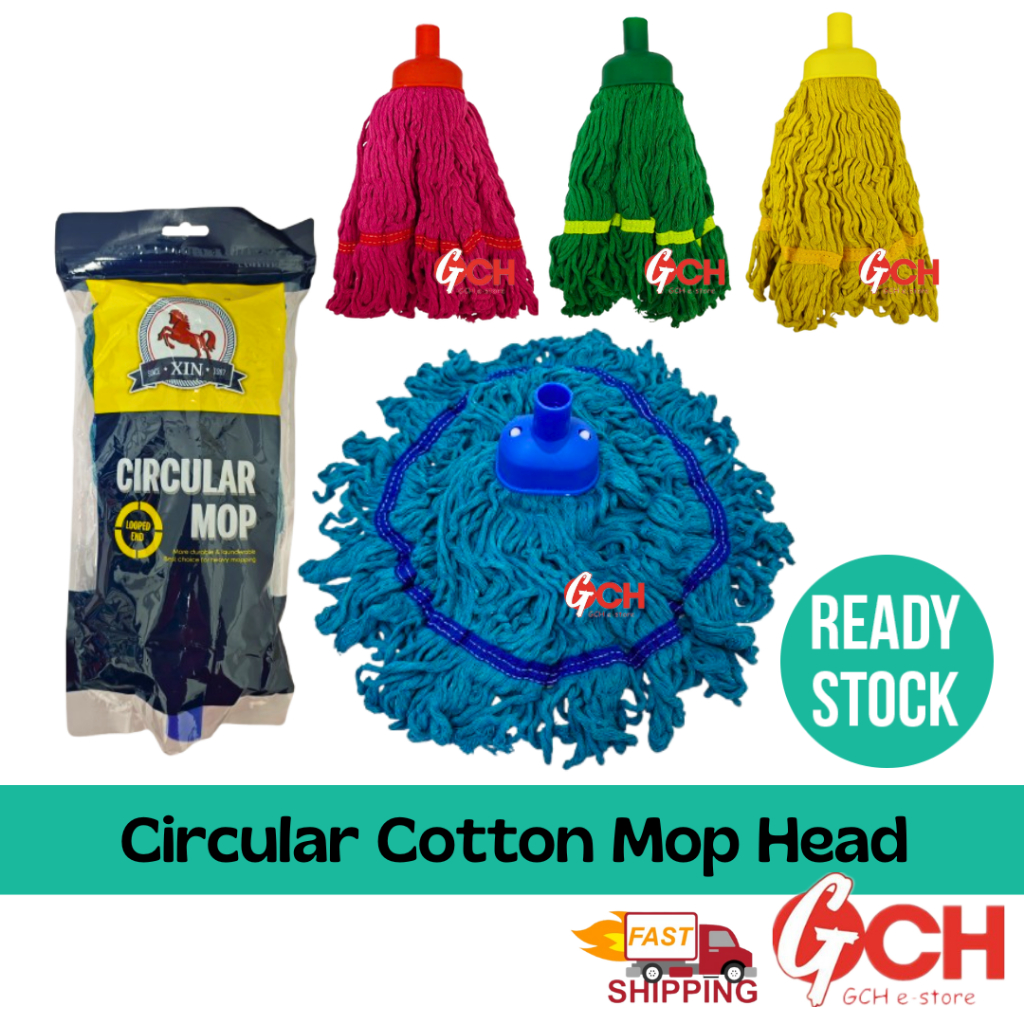 💥High Quality Circular Color Cotton Mop Head(No Handle) Circle Mop ...