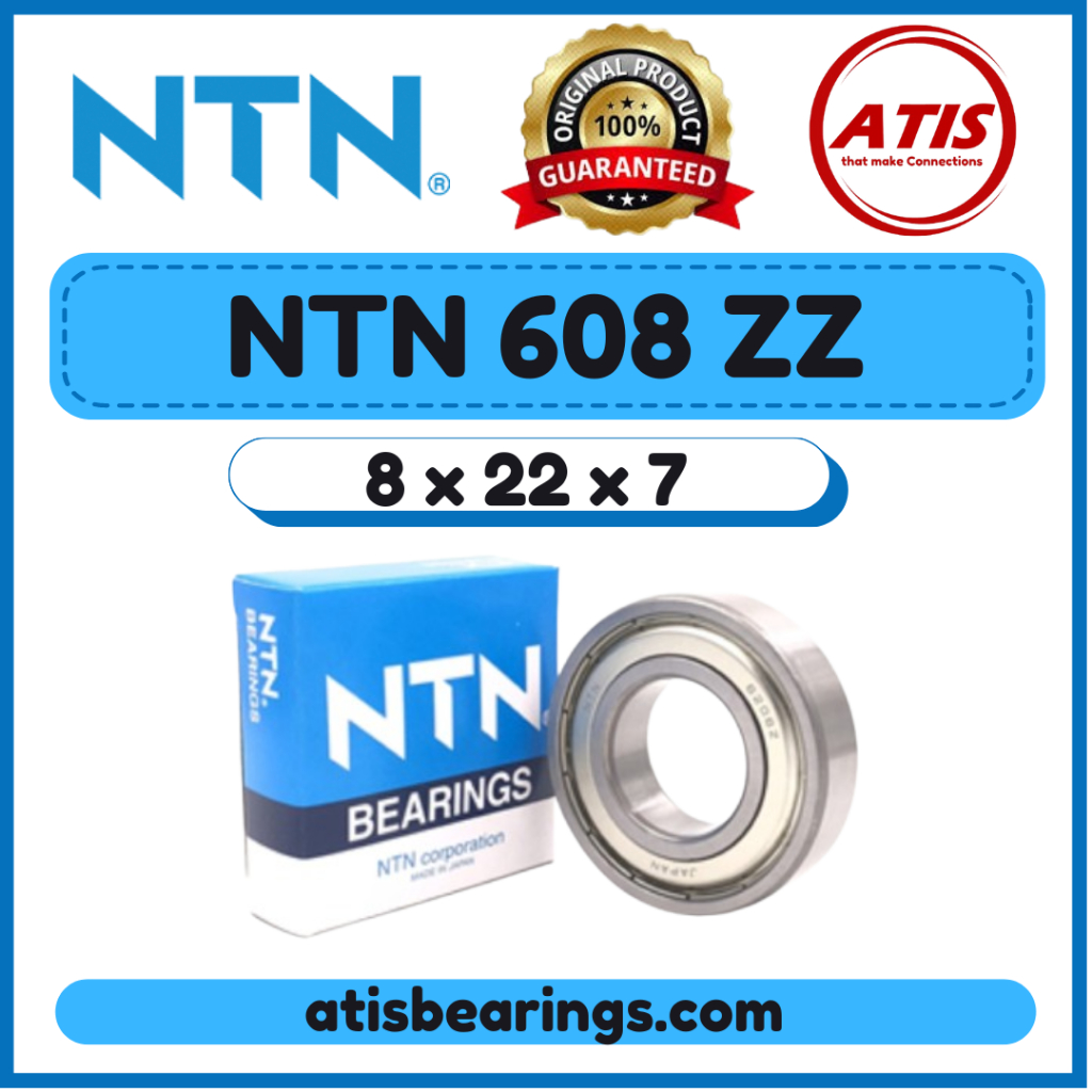 NTN 608 ZZ C3 ( 8 x 22 x 7 ) 100% ORIGINAL Shielded Type Miniature Deep ...