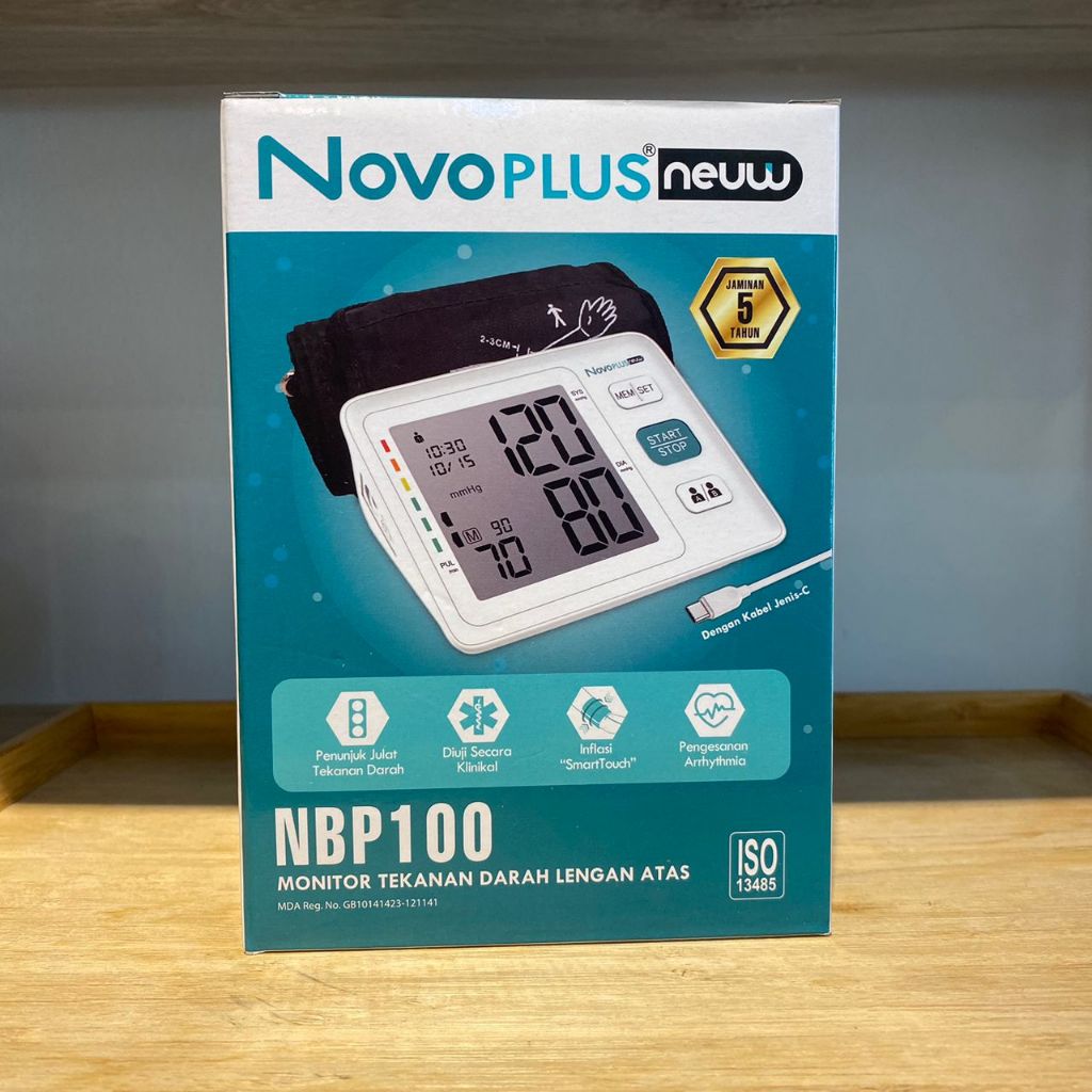 NovoPlus Upper Arm Electronic Blood Pressure Monitor (NBP100) 5 Years ...