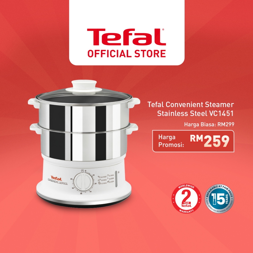 Tefal Convenient Steamer Stainless Steel (VC1451) | Shopee Malaysia