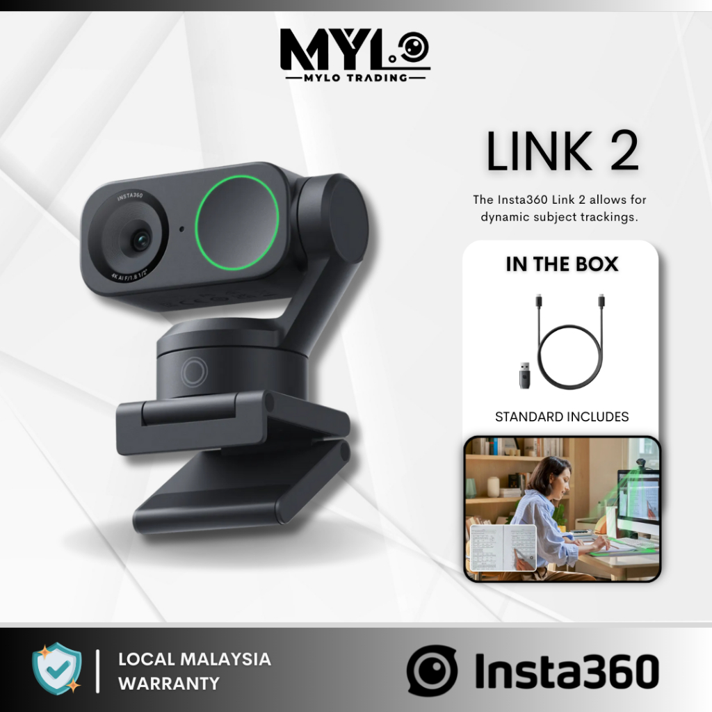 Insta360 Link 2 | LINK 2C 4K Webcam for PC 1/2" Sensor AI Tracking |AI ...