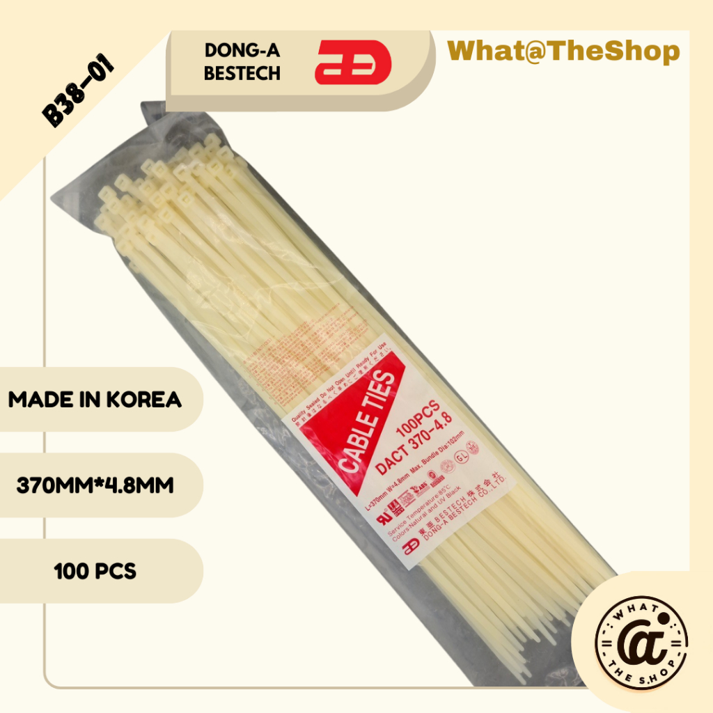 DONG-A CABLE TIE (100 PCS) - 370MM*4.8MM - CERTIFIED FOR INDUSTRIAL USE ...