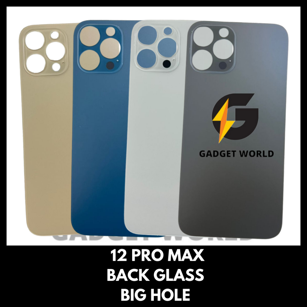 GADGET WORLD [ READY STOCK ] 12 PRO MAX BATTERY COVER,BACK GLASS BIG HOLE (NO WITH GAM) | Shopee ...