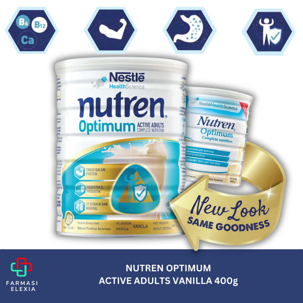 NUTREN OPTIMUM ACTIVE ADULTS VANILLA 400g | Shopee Malaysia