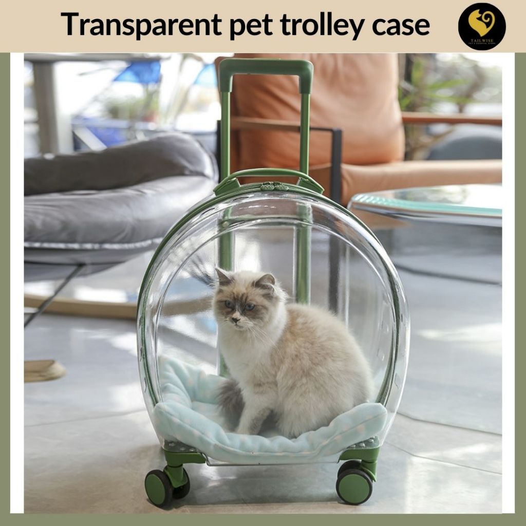 pet cat transparent trolley Cat bag celebrity two large capacity dogs ...