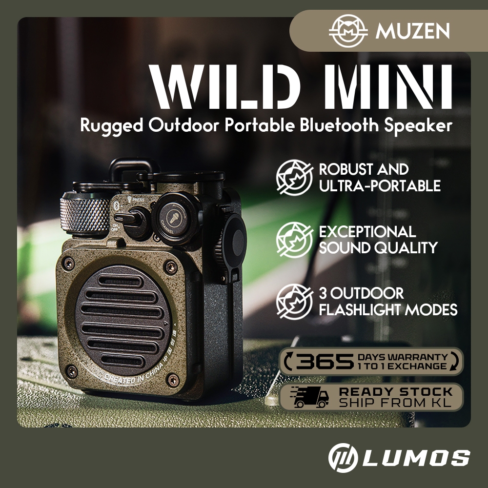 MUZEN WILD MINI Rugged Outdoor Portable Bluetooth Speaker Waterproof ...