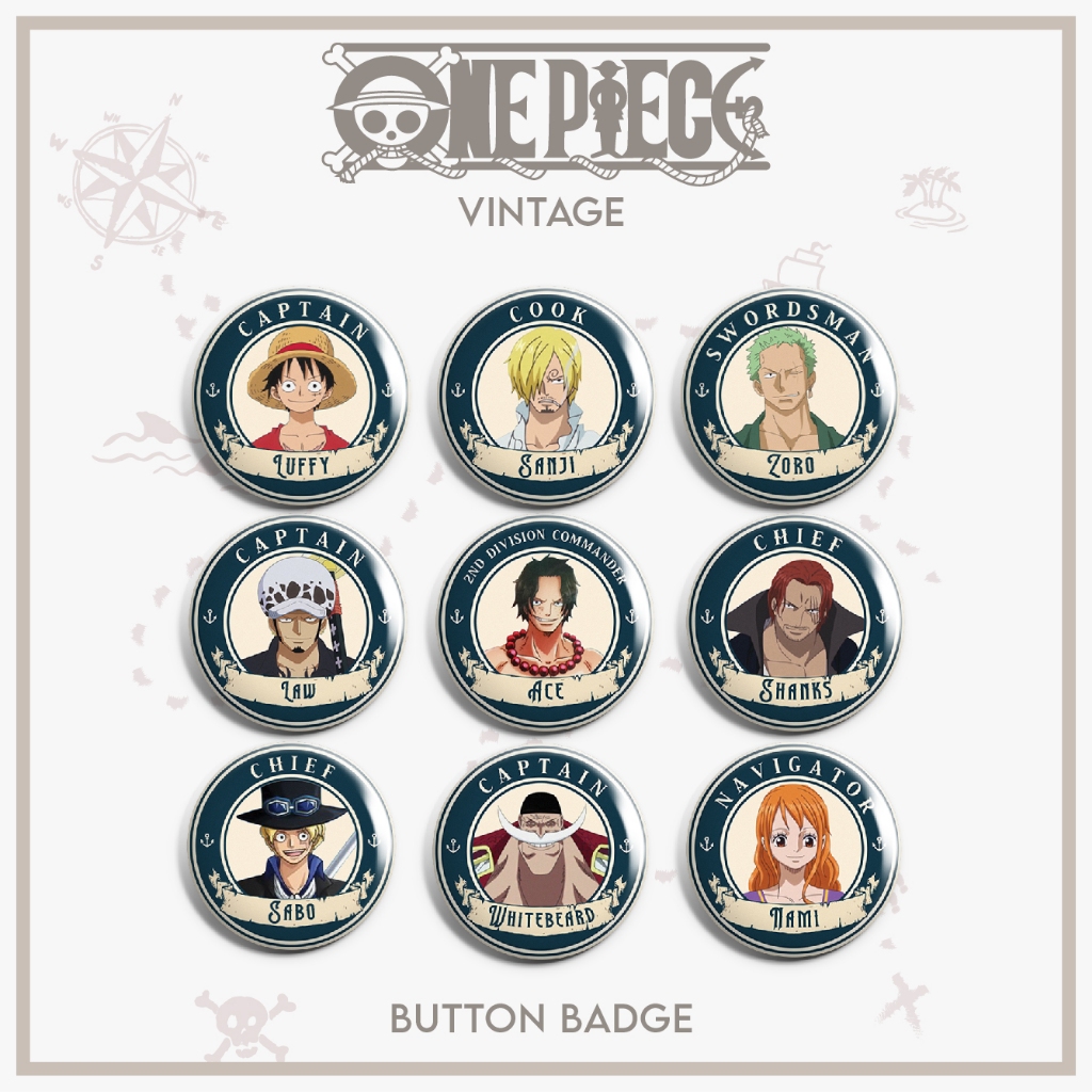 Anime Button Badge ONE PIECE pin | Shopee Malaysia