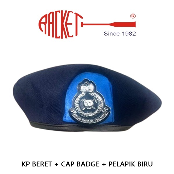Kadet Polis Beret With Cap Badge & Pelapik Biru or Beret Kadet Polis ...