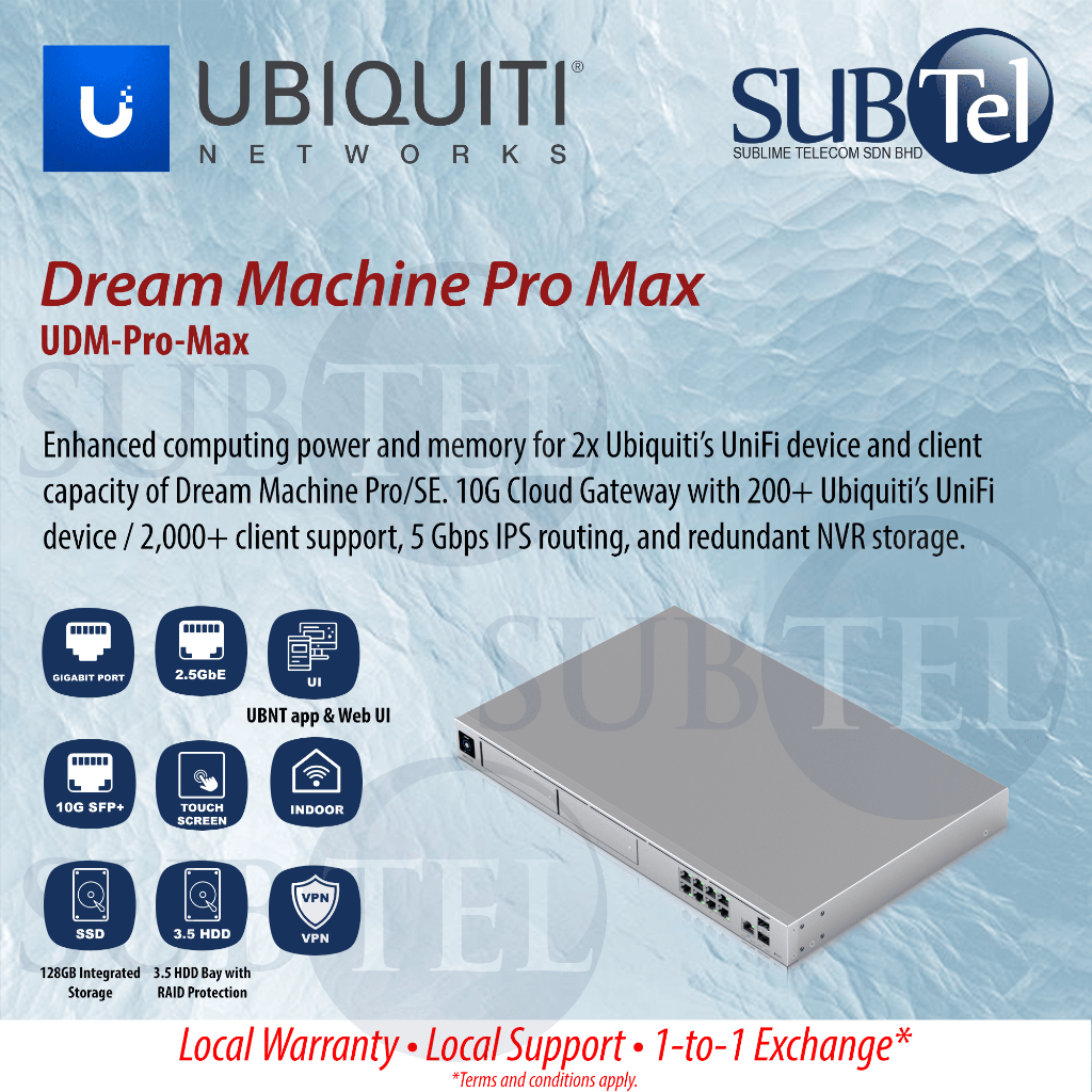 Dream Machine Pro Max UDM-Pro-Max Quad-core ARM® Cortex®-A57 at 2.0 GHz ...