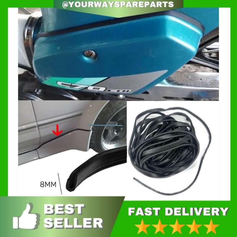 8MM UNIVERSAL LINER 10 METER SIDE COVER RUBBER GETAH motorsikal COVER ...