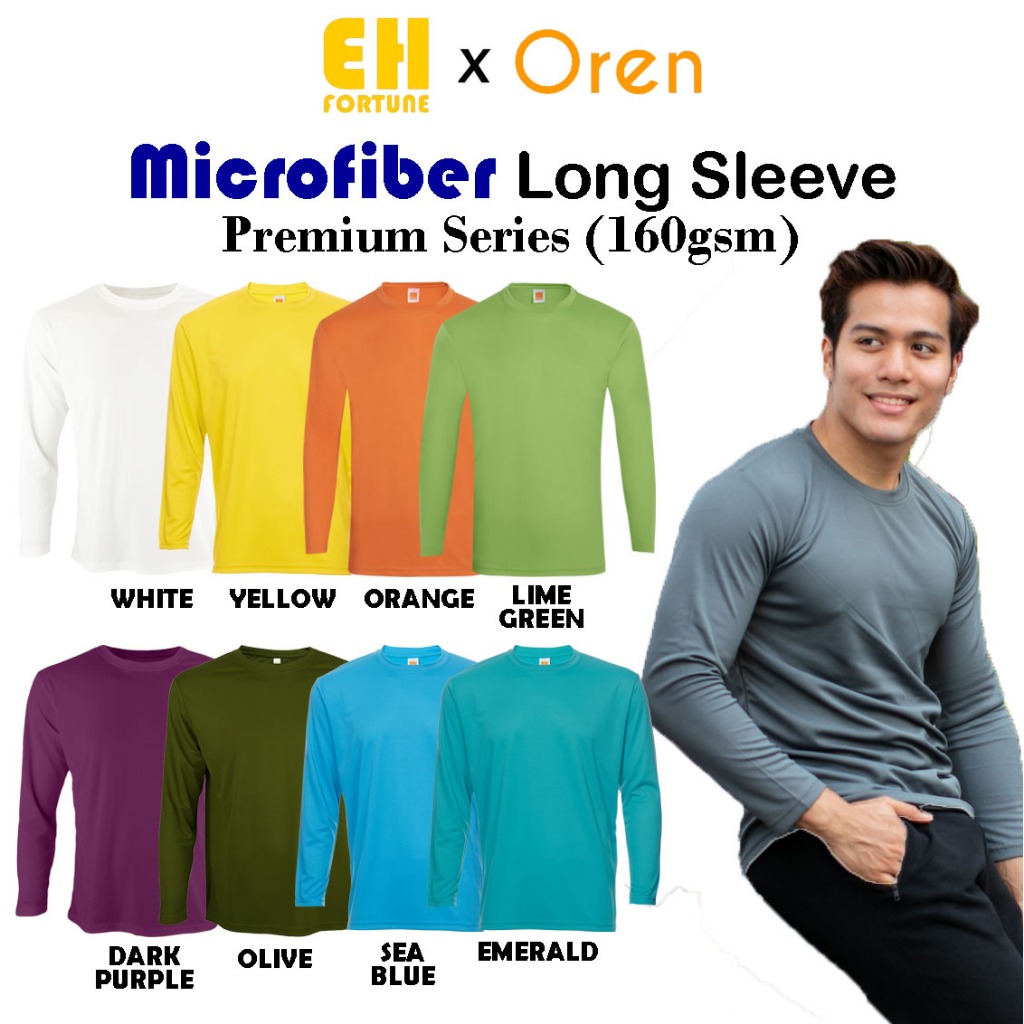 【QD54】Microfiber LONG SLEEVE Roundneck QD5400/QD5404/QD5407/QD5413 ...