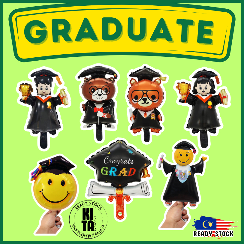 Mini Graduation Balloons Foil Grad Graduasi Belon Tadika Konvo ...