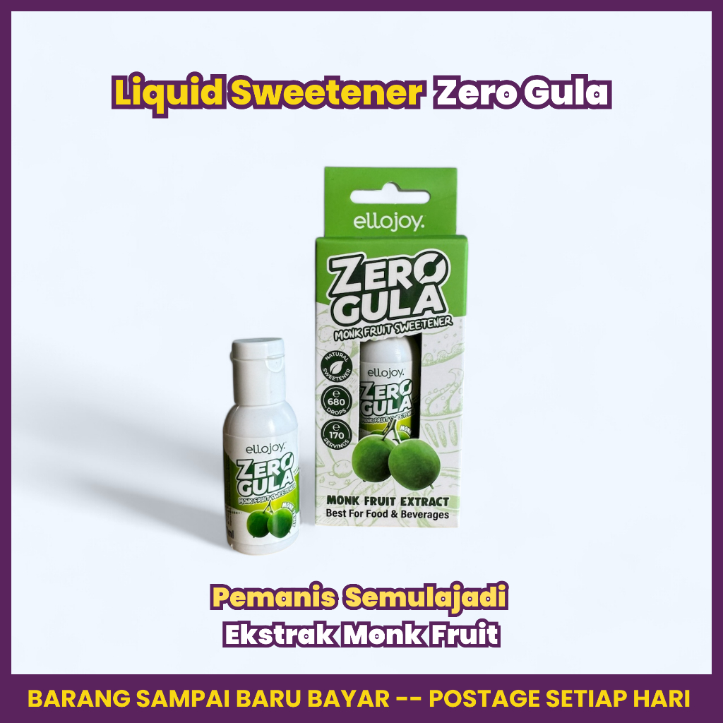 Ellojoy Zero Gula Sweetener - Ekstrak Monk Fruit (17ml) - Produk ...