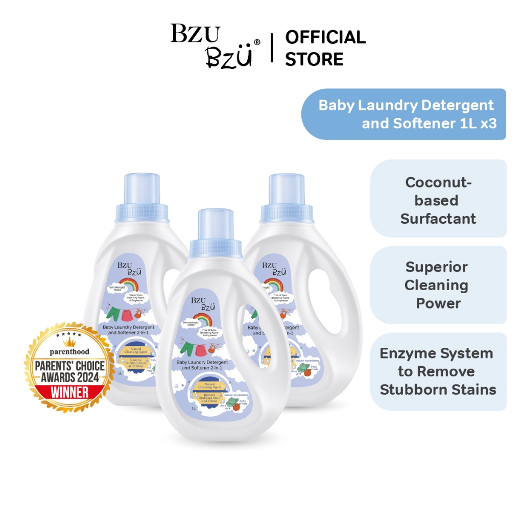 BZU BZU Baby Laundry Detergent and Softener (1L x 3) | Shopee Malaysia