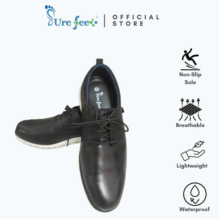 SURE FEET Men Leather Casual Lace-Up Shoe | 皮革男士正式鞋 | Shopee Malaysia