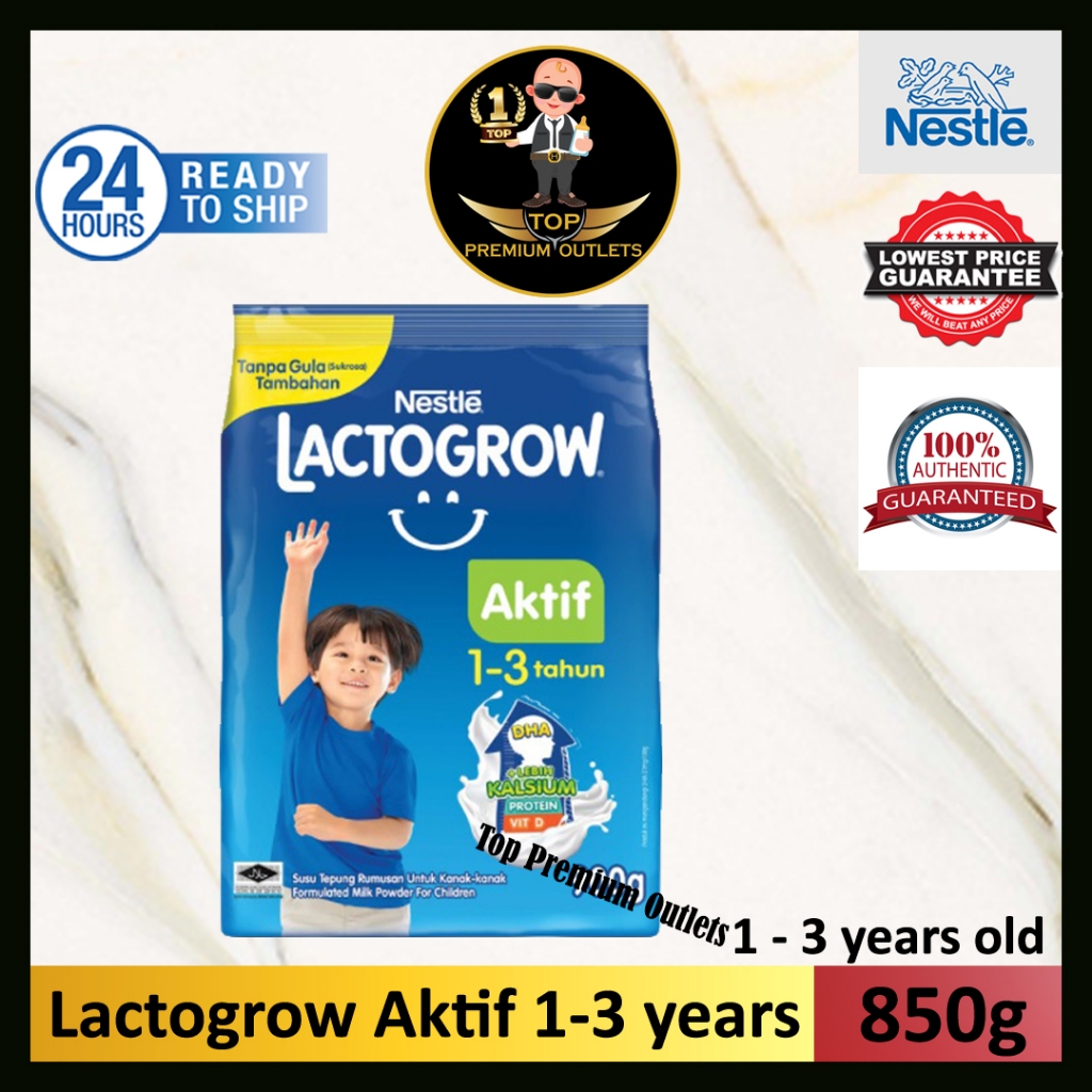 Nestle Lactogrow Aktif 1-3 Years (850g) Exp: 09/2026 (Lactokid) (Newest ...