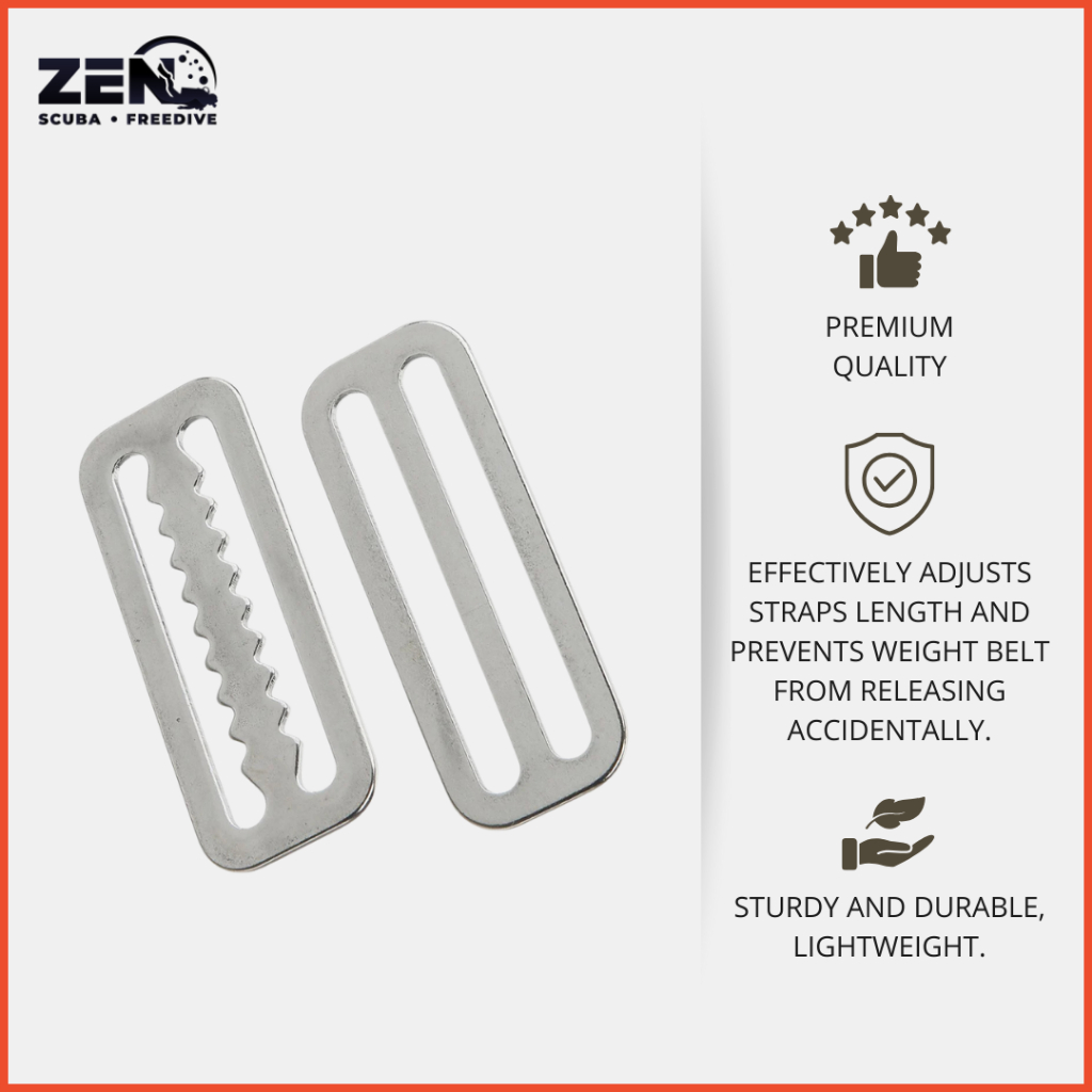 Stainless Steel Tri Glide Belt Slide Straight and Serrated Buckle ...