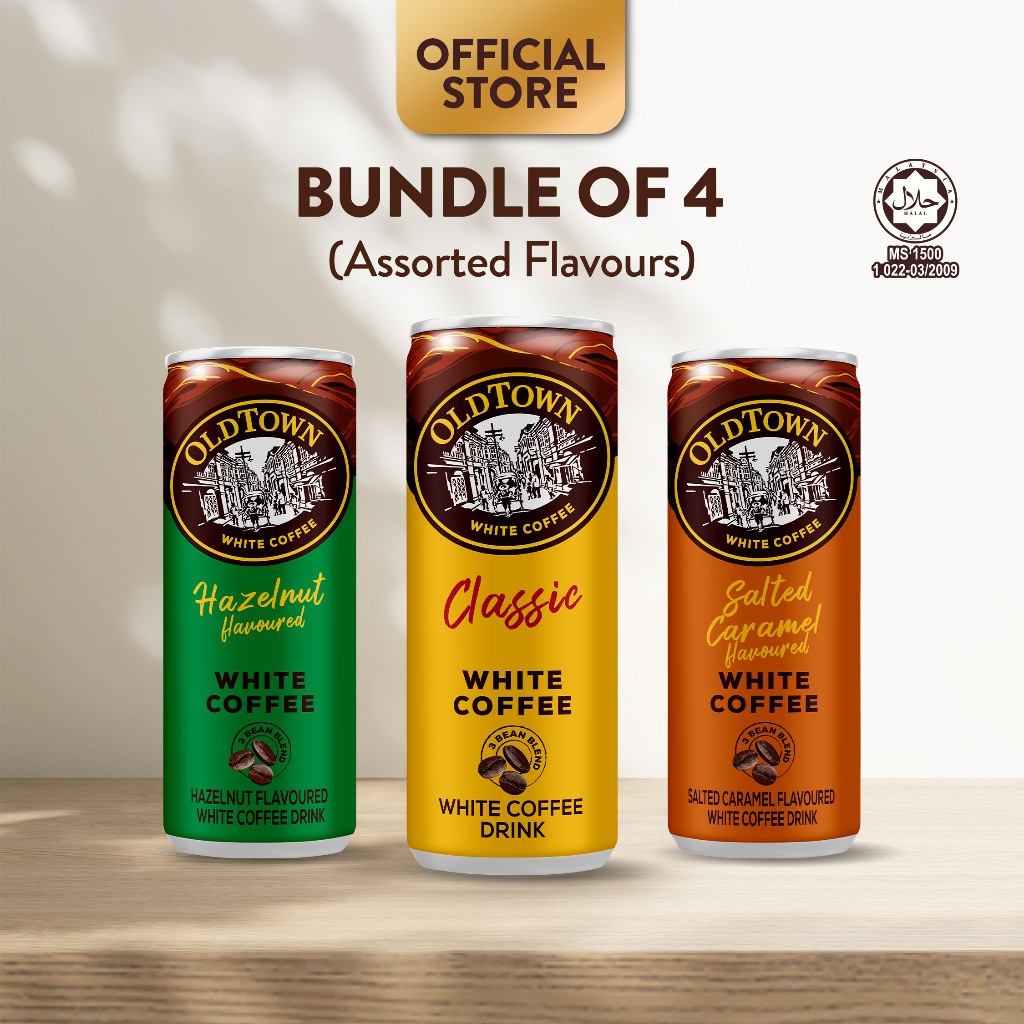 (4 cans bundle) OLDTOWN White Coffee RTD Can Drink, 240ml [HALAL ...