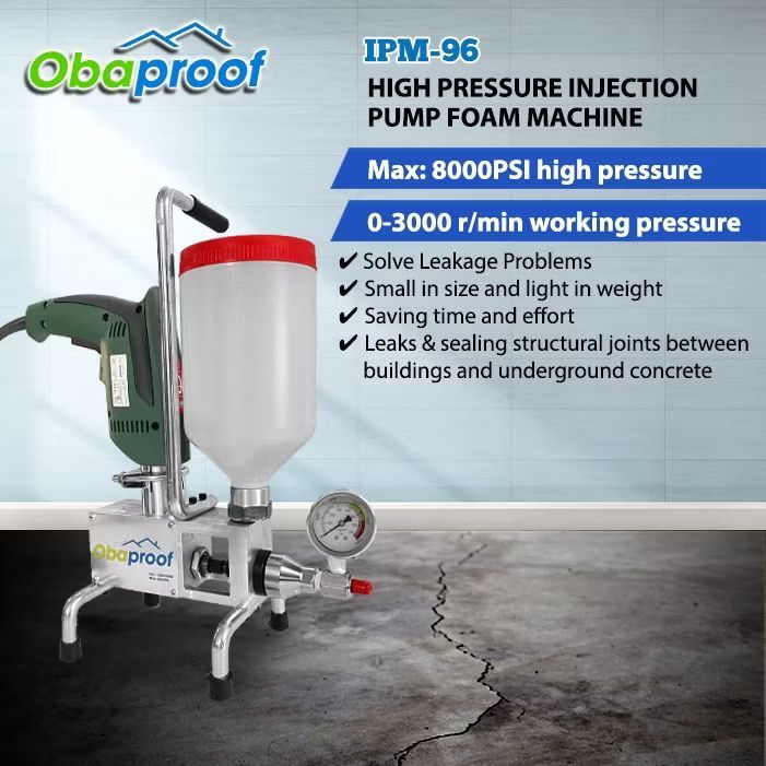 OBAPROOF IPM-96 HIGH PRESSURE INJECTION PUMP FOAM MACHINE / EPOXY POLYURETHANE FOAM INJECTION ...