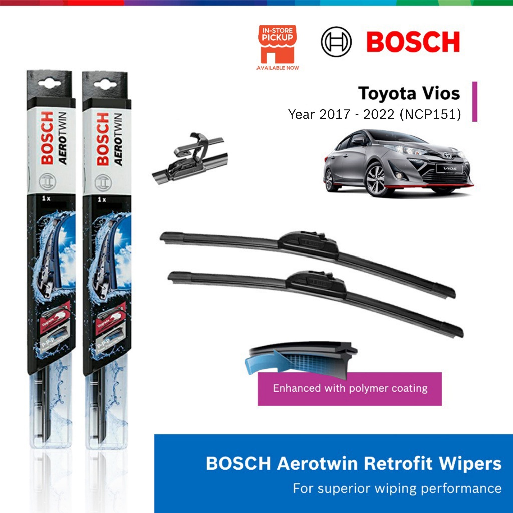 Bosch Aerotwin Retrofit U Hook Wiper Set for Toyota Vios NSP151 (24"/14") | Shopee Malaysia