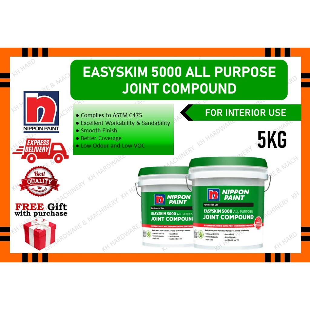 NIPPON EASYSKIM 5000 ALL PURPOSE JOINT COMPOUND [5KG] WALL CEMENT ...