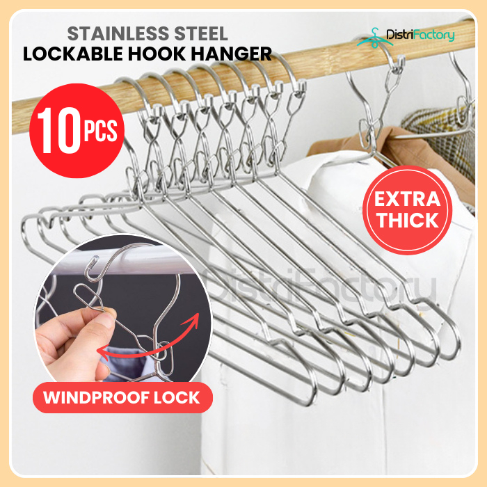 10 PCS Lockable Hook Heavy Duty Anti Corrosion Stainless Steel Hanger ...